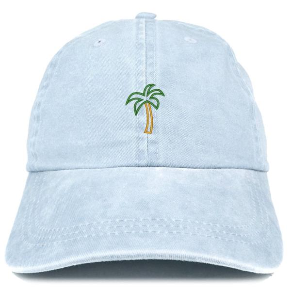 商品名: Trendy Apparel Shop HAT メンズ カラー: ブルー Trendy Apparel Shop Palm Tree Embroidered Washed Cotton Adjustable Cap - Light...