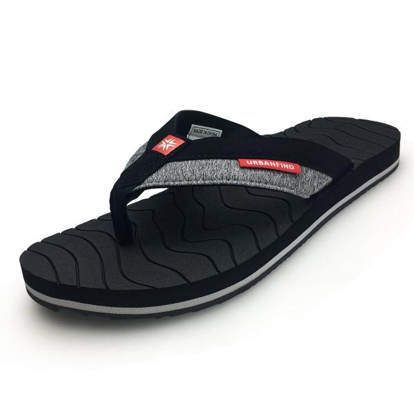 商品名: URBANFIND メンズ アウトドア US サイズ: 11 D(M) US カラー: ブラック URBANFIND Men's Athletic Thongs Flip Flop Sandals Beach Shower Sli...