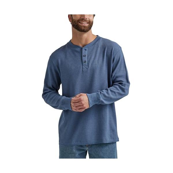 商品名: Wrangler オーセンティクス メンズ 長袖ワッフルヘンリー US サイズ: X-Large カラー: ブルー Wrangler Authentics Men's Long Sleeve Waffle Henley, Vint...