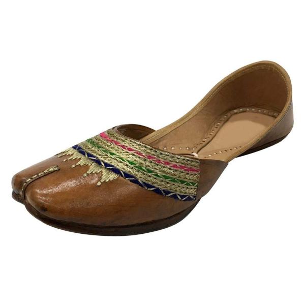商品名: Step n Style レディース カラー: ブラウン Step n Style Brown Punjabi Jutti Flip Flop Khussa Shoes Leather Shoes Jooti Loafers Sh...