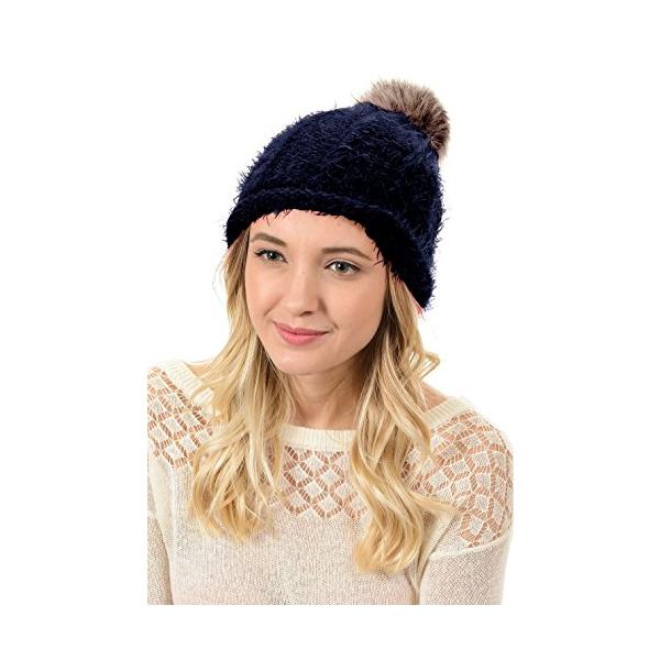 商品名:  Women/Men's Winter Fur Ball Pompom Beanie Cozy Knit Hat (#404 Black)ブランド: BASICO商品サイズ: One Size高さ: 27.9cm横幅: 12.2c...