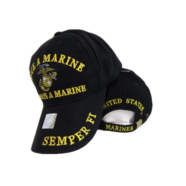 商品名: MWS HAT メンズ US サイズ: One Size カラー: ブラック USMC EGA Semper Fi Fidelis Once A Marine Always a Marine Cap Hat Marines 4-0...