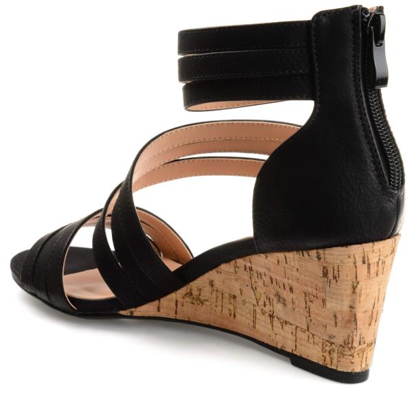 商品名:  Brinley Co. Womens Lacey Strappy Faux Leather Faux Cork Wedges Black, 9 Regular USブランド: Brinley Co商品サイズ: 9高さ: 31.7...