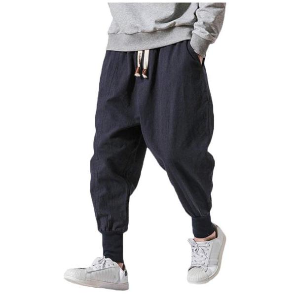 商品名: LifeHe PANTS メンズ US サイズ: L カラー: ブルー LifeHe Men Linen Drop Crotch Wide Leg Baggy Harem Pants (Blue, L)ブランド: LifeHe商品...