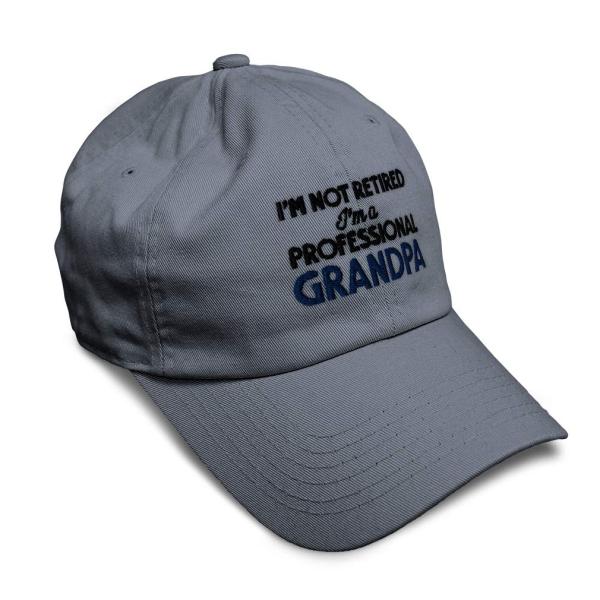 商品名: コットン ロープロファイル ハット 退職 プロ仕様 おじいちゃん刺繍 ダークグレー Soft Baseball Cap Retired Professional Grandpa Embroidery Grandfather Pop...