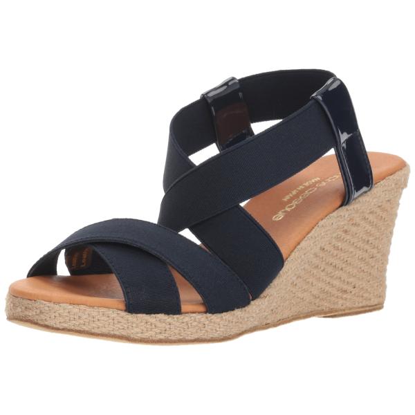 商品名: Andr〓 Assous レディース DALMIRA-PO US サイズ: 9 B(M) US カラー: ブルー Andr〓 Assous Women's DALMIRA Espadrille Wedge Sandal, Navy...