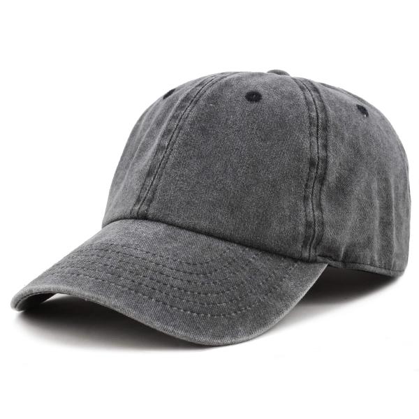 商品名: The Hat Depot 100%コットン 顔料染め 控えめなデザイン お父さんの帽子 6パネルキャップ US サイズ: One Size カラー: ブラック The Hat Depot 100% Cotton Pigment ...