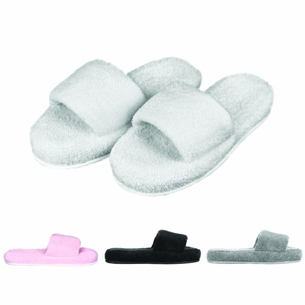 商品名: メンズ レディース 快適 低反発素材 ソフト プレミアム 100% トルコテリーコットンクロス オープントゥ スパ ハウス 屋内スリッパ, ホワイト, 11-12 EUROPEAN SOFTEST Men's and Women'...