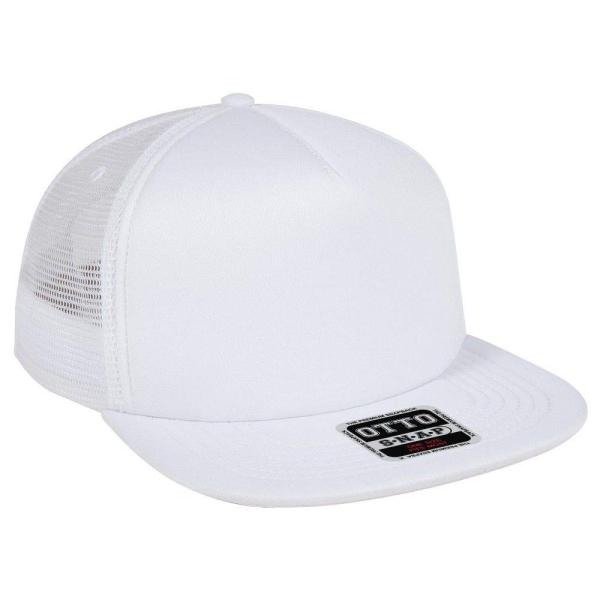 商品名: Otto Caps HAT メンズ US サイズ: OSFM カラー: ホワイト OTTO Foam Front Flat Visor SNAP 5 Panel Mesh Back Trucker Snapback Hat - W...