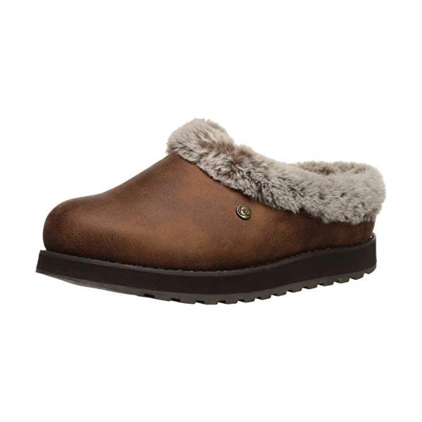 商品名: Skechers BOBS レディース Keepsakes-R E M ワイド幅 フェイクファー裏地 シューティー 低反発素材スリッパ, ブラウン, 8 Wide Skechers womens Keepsakes - M Fau...