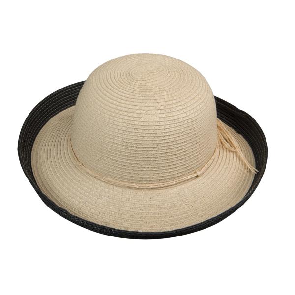 商品名: Broner HAT レディース US サイズ: One Size カラー: ブラック Broner Womens Straw Round Crown Hat with Upturned Brim, Black Trimブランド:...