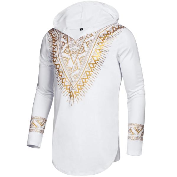 商品名: Pacinoble APPAREL メンズ US サイズ: Medium カラー: ホワイト Pacinoble Mens African Dashiki Shirt Luxury Metallic Floral Printed ...