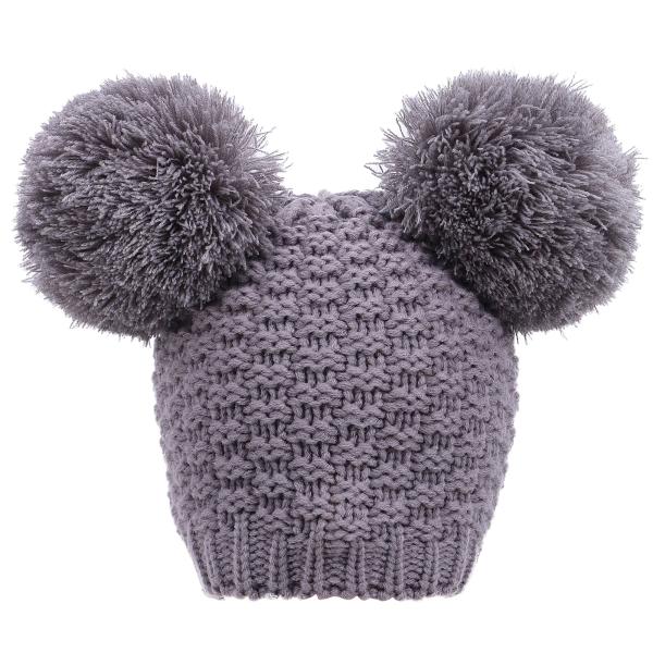 商品名: ThunderCloud HAT レディース US サイズ: One Size カラー: グレー ThunderCloud Women Cable Knit Pompom Mickey Ears Warm Winter Beani...