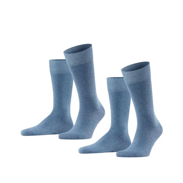 商品名: FALKE Happy 2-Pack M SO algod〓n unicolor 2 pares, Calcetines Hombre, Azul (Light Denim 6660), 47/50 EU FALKE Men Ha...