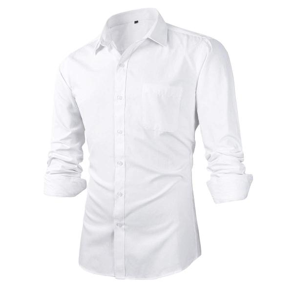 商品名: Benibos SHIRT メンズ US サイズ: X-Large カラー: ホワイト Beninos Mens Slim Fit Solid Point Collar Button Down Dress Shirt (CD01 ...