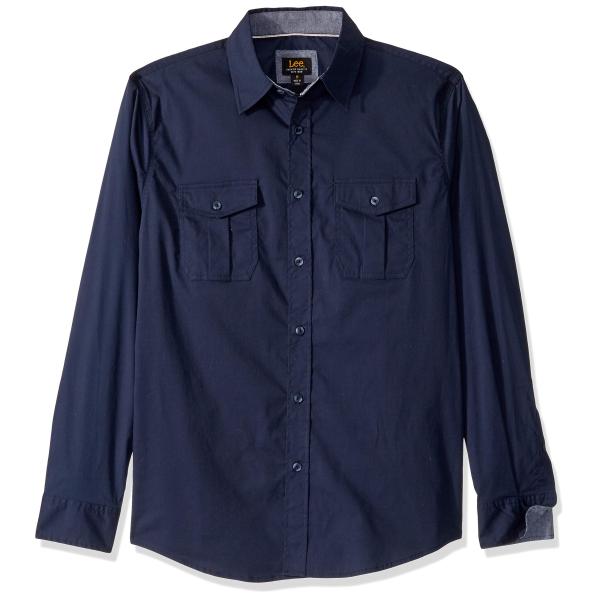 商品名: LEE SHIRT メンズ US サイズ: Small カラー: ブルー Lee Men's Button Down Shirt Long Sleeve Brady Dress Regular Big Tall, Micheal ...