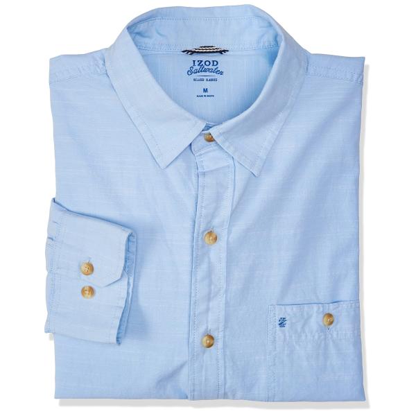 商品名: IZOD メンズ ビッグ＆トール 海水ドックサイド シャンブレー 長袖 ボタンダウン 無地シャツ US サイズ: Big - 4XL カラー: ブルー IZOD Men's Tall Saltwater Dockside Cham...