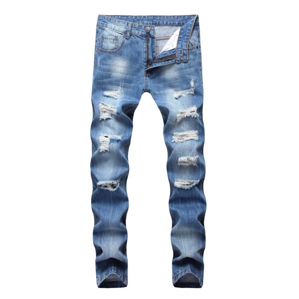 商品名: DANT BULUN PANTS メンズ US サイズ: 40 カラー: ブルー DANT BULUN Men's Ripped Distressed Destroyed Slim Fit Straight Leg Denim J...