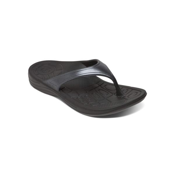 商品名: Aetrex レディース US サイズ: 7 (EU 37) カラー: ブラック Aetrex Women's Fiji Orthopedic Arch Support Flip Flops - Water-Friendly Me...