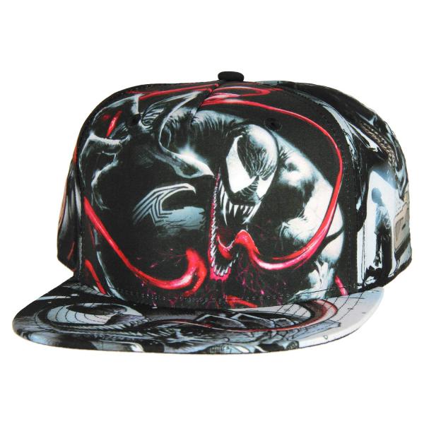 商品名: Marvel Comics ヴェノム 昇華プリント スナップバックハット, マルチカラー, One Size Marvel Comics Venom Sublimated All Over Print Snapback Hatブラ...
