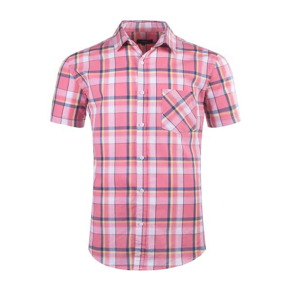 商品名: AVANZADA SHIRT メンズ US サイズ: Small カラー: ピンク AVANZADA Mens Plaid Short Sleeve Button Down Shirts Standard-Fit Slim Fit...