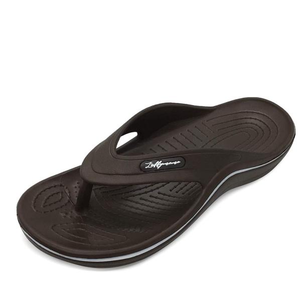 商品名: LUFFYMOMO メンズ US サイズ: 8 カラー: ブラウン Luffymomo Mens Arch Support Sandals Sport Toe-Post Flip Flop Casual Comfort Thong...