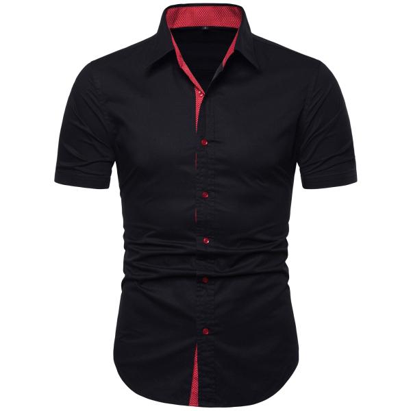 商品名: MUSE FATH SHIRT メンズ US サイズ: Large MUSE FATH Men's Short Sleeve Cotton Casual Button Down Party Dress Shirt-Black C7...