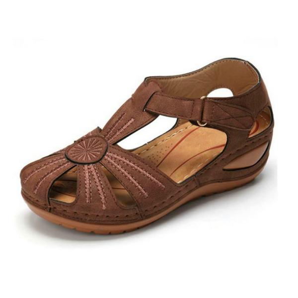 商品名: Freeship Deals レディース US サイズ: 8 カラー: ブラウン Comfy Women Wedges Flower Splicing Casual Comfort Adjustable Sandals (8, B...