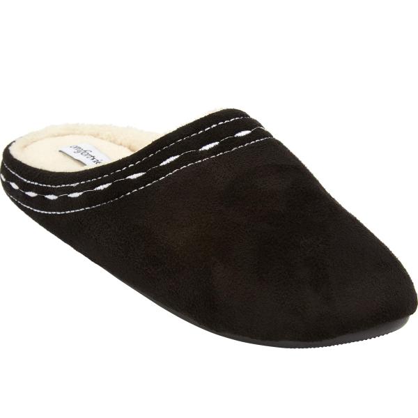 商品名: Comfortview レディース ワイド幅 ステッチ クロッグスリッパ, ブラック, 8 Wide Comfortview Women's Wide Width The Stitch Clog Slipper - L W, Bl...