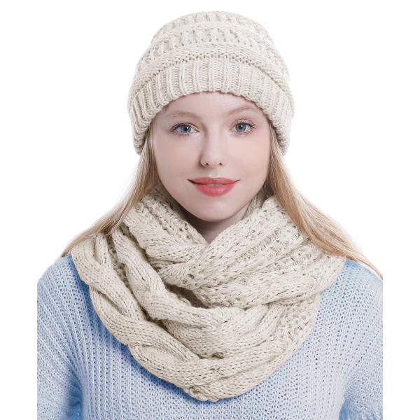 商品名: Double Couple ACCESSORY レディース US サイズ: Middle カラー: ベージュ Double Couple 3pcs Winter Beanie Hat Scarf and Touch Screen ...