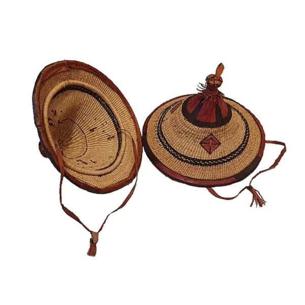 商品名:  Fulani Straw Hat - Large : Lightweight Beach Hat, Leather Conical Straw Hat Men, Women- Sun Protection Hat, Summer...