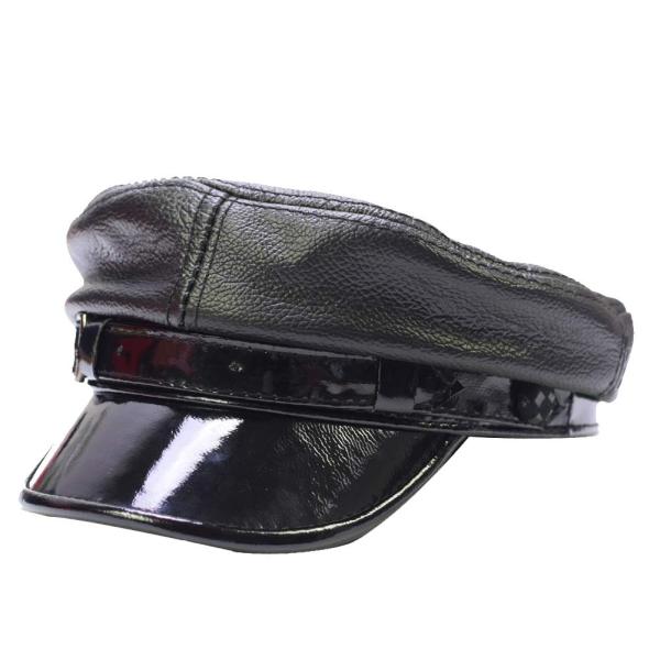 商品名: Yosang HAT メンズ US サイズ: Large/55-58 cm カラー: ブラック Yosang Cowhide Leather Classic Mariner Style Cap Greek Fisherman's ...