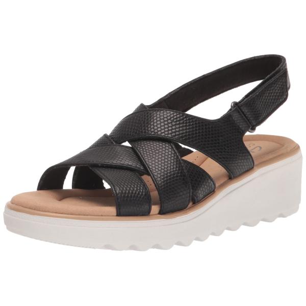 商品名: クラークス メンズ ジリアン スプリング ウェッジ サンダル, ブラックレザー, 9 Clarks Jillian Spring Wedge Sandal, Black Leather, 9 Mediumブランド: Clarks商...