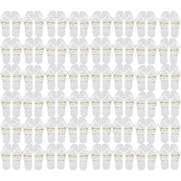 商品名: 卸売 ビーチサンダル 48ペア 多色 メンズ レディース キッズ 結婚式 ビーチ プールパーティー バルク パック スリッパ US サイズ: One Size Women/One Size Men カラー: ホワイト Bulk F...