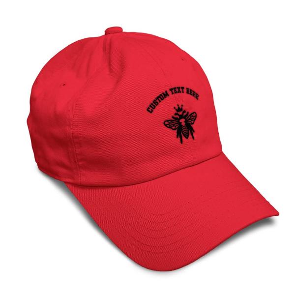 商品名:  Custom Soft Baseball Cap Black Flying Queen Bee Embroidery Insects Queen Bee Twill Cotton Queen Dad Hats for Men &...