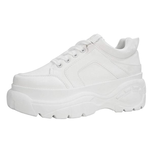 商品名: LUCKY STEP レディース チャンキープラットフォーム ダッド カラーブロック ホワイト ネオングリーン フクシア ホログラム シルバー カジュアル レースアップ ウォーキング スニーカー US サイズ: 9 カラー: ホワ...