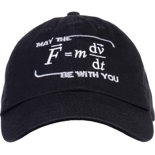 商品名: Ann Arbor T-Shirt Co. May The (F=mdv/dt) Be with You | 面白い物理科学男性女性用野球パッドハット 黒 Ann Arbor T-shirt Co. May The (F=m*dv...