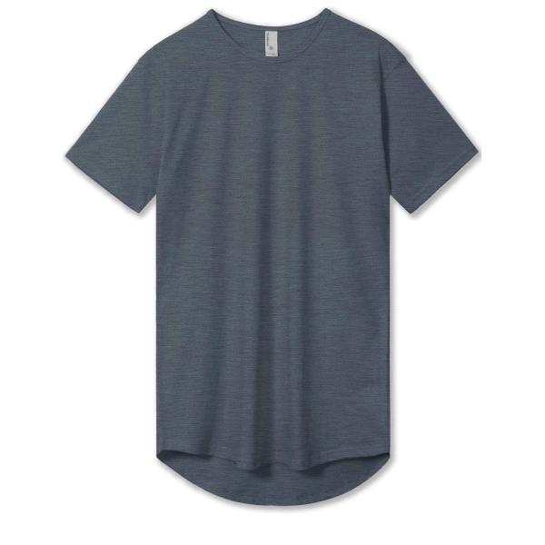 商品名: メンズ ヒップスター ドロップカット カーブヘム ロングライン Tシャツ バックテール US サイズ: 3X-Large カラー: ブルー Men's Short Sleeve Hipster Drop Cut Curved He...