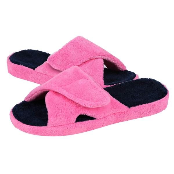 商品名:  shevalues Summer Arch Support Slippers for Women Adjustable Terry Cloth Fuzzy Indoor Slippers Open Toe House Shoes...