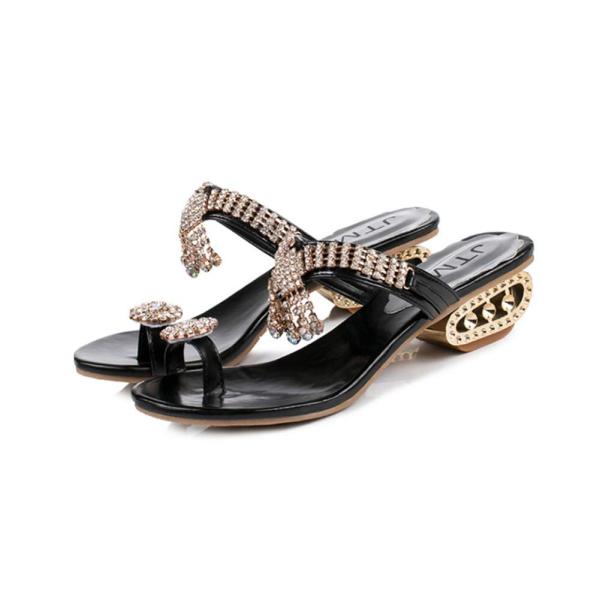 商品名:  Girllike Women's Toe Ring Summer Beach Party Get Together School Carnival Casual Evening Slipper Sandals(7.5,Black...