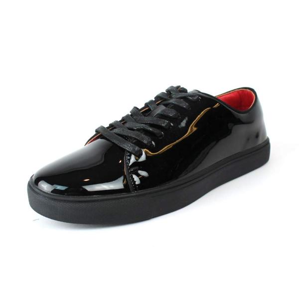 商品名:  Men's Black Patent Leather Tuxedo Sneakers Red Insole Slip On/Laces (Lace Up 441, numeric_6_point_5)ブランド: Jaxson商品...