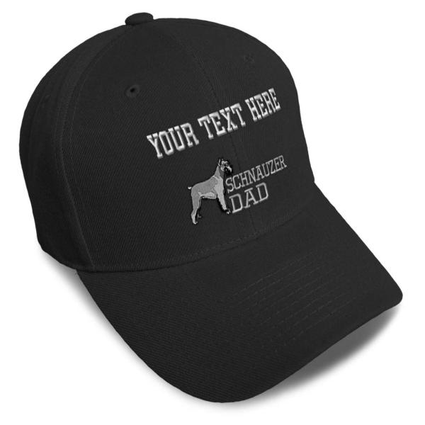 商品名:  Custom Baseball Cap Schnauzer Dad Embroidery Acrylic Dad Hats for Men &amp; Women Strap Closure Black Personalized...