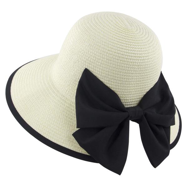 商品名: Muryobao レディース 麦わら帽子 つば広 折りたたみ可能 折りたたみ可能 ロールアップキャップ 夏 紫外線保護 ビーチ サンハット UPF50+ US サイズ: One Size カラー: ホワイト Muryobao Wo...