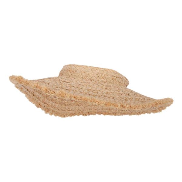 商品名:  Jeanne Simmons Women's Raffia Crownless 5 Inch Wide Brim Fringe Edge Visor Hat - Natural OSFMブランド: Jeanne Simmons商...