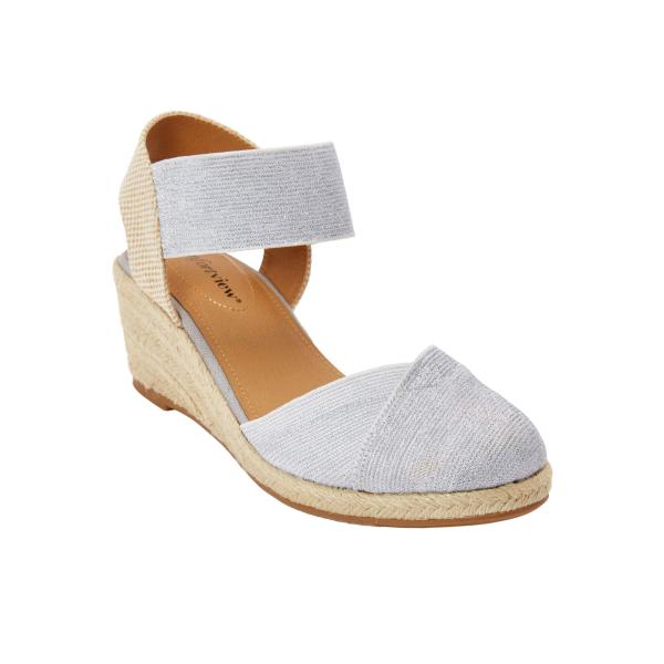 商品名:  Comfortview Women's Wide Width The Abra Espadrille - 10 W, White Metallicブランド: Comfortview商品サイズ: 10 Wide高さ: 7.62cm...