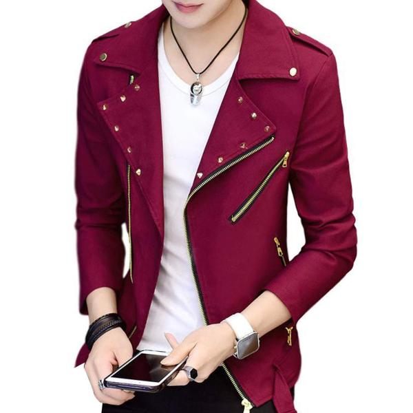 商品名:  Idopy Men`s Motorcycle Slim Fit Scratched Zipper Up Biker Jean Denim Jacket (Red 2044, Large)ブランド: Idopy商品サイズ: Lar...