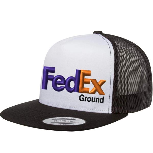商品名:  Custom Embroidered FedEx Ground Purple Orange Mesh Trucker Snapback Hat Yupoong Baseball Cap - White Blackブランド: Ca...