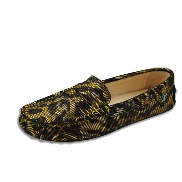 商品名:  MGM-Joymod Women's Rubber Sole Slip-on Casual Comfortable Gold Leopard Leather Driving Loafers Flats Outdoor Hikin...