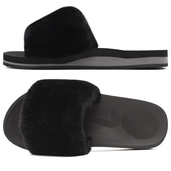 商品名: [COFACE] レディース スリッパ 通年使え 超軽量 COFACE Womens Slides Fuzzy House Slippers for Women Open Toe Fluff Slippers With Arch ...