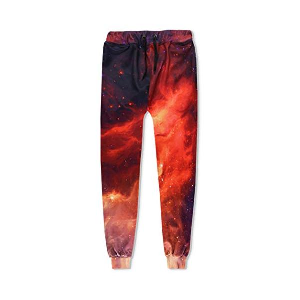 商品名:  BarbedRose Men/Women 3D Printed Sweatpants Funny Joggers Pants Sports Trousers Track Sweatpant,Red Galaxyブランド: Bar...